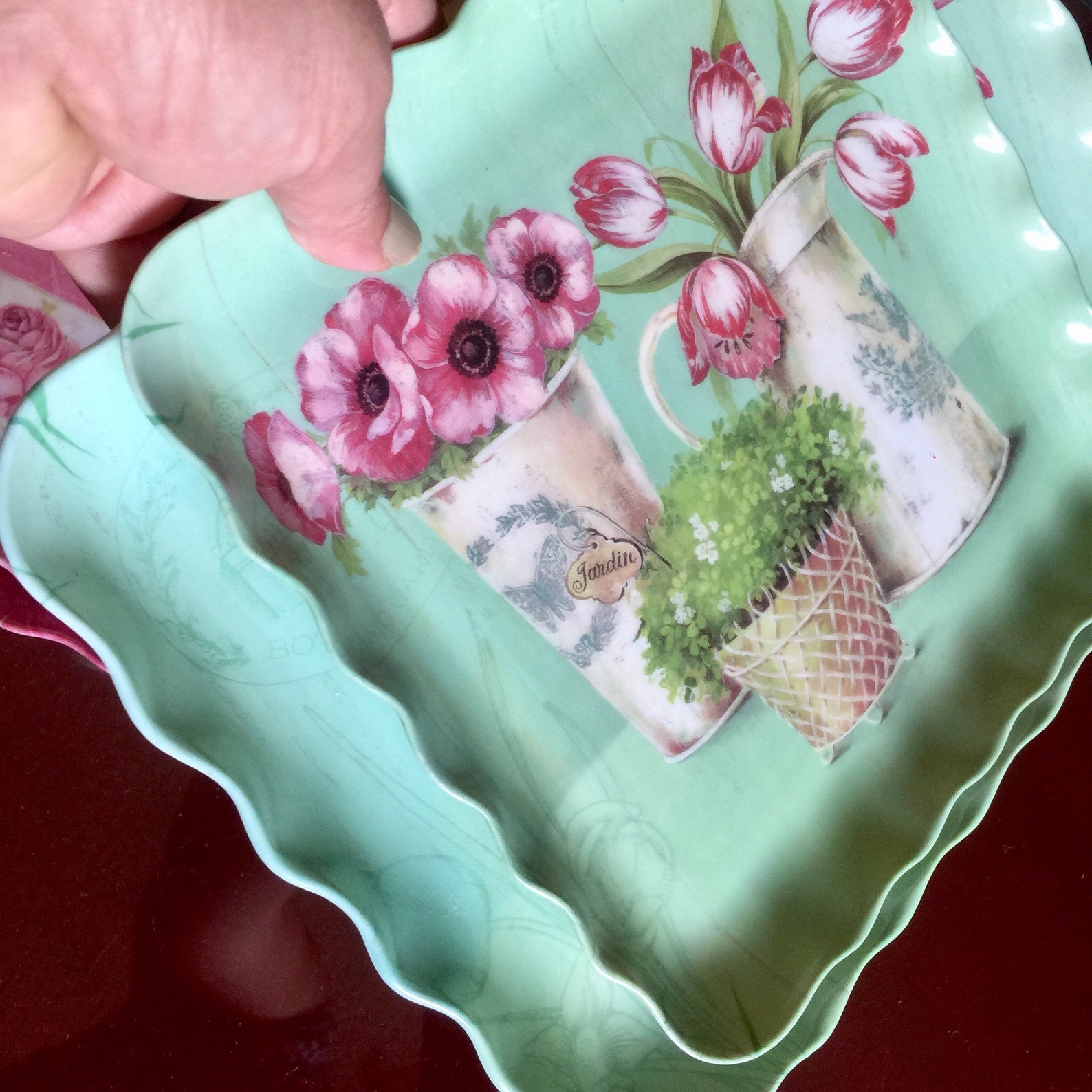 Cottage Roses Garden Floral Tray Set Tulip Coffee Tea Serving - Etsy