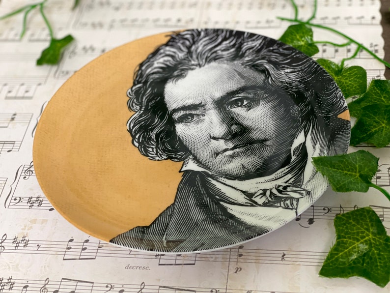 Beethoven Plate Composer Art Portrait German Classical Music Teacher ...