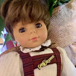 Gotz Doll German Boy Straw Hat Tall Play Doll Vintage Folk Overalls ...