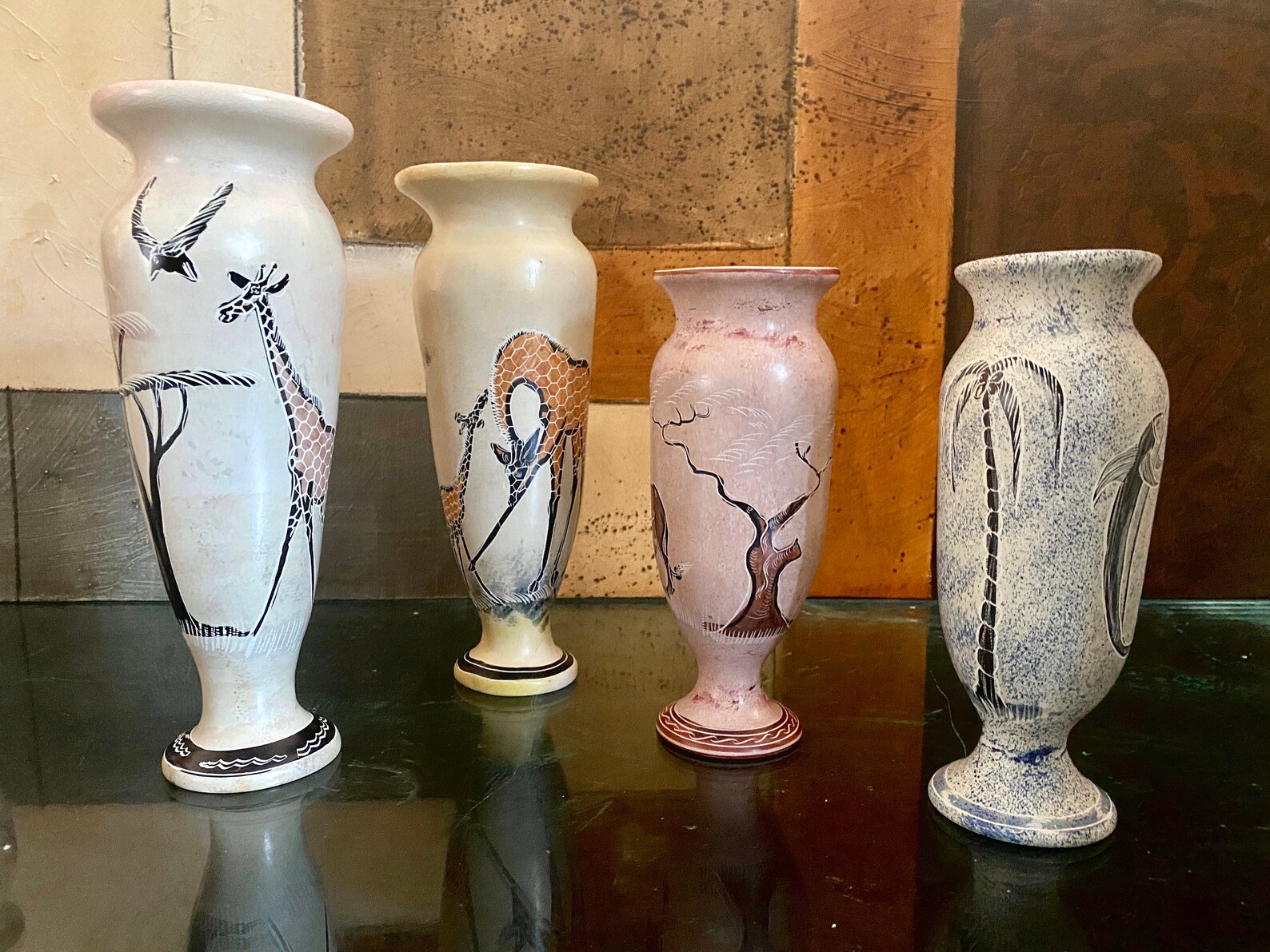 Safari Animal Vases Trophy Soapstone Handmade African Art Lion Decor ...