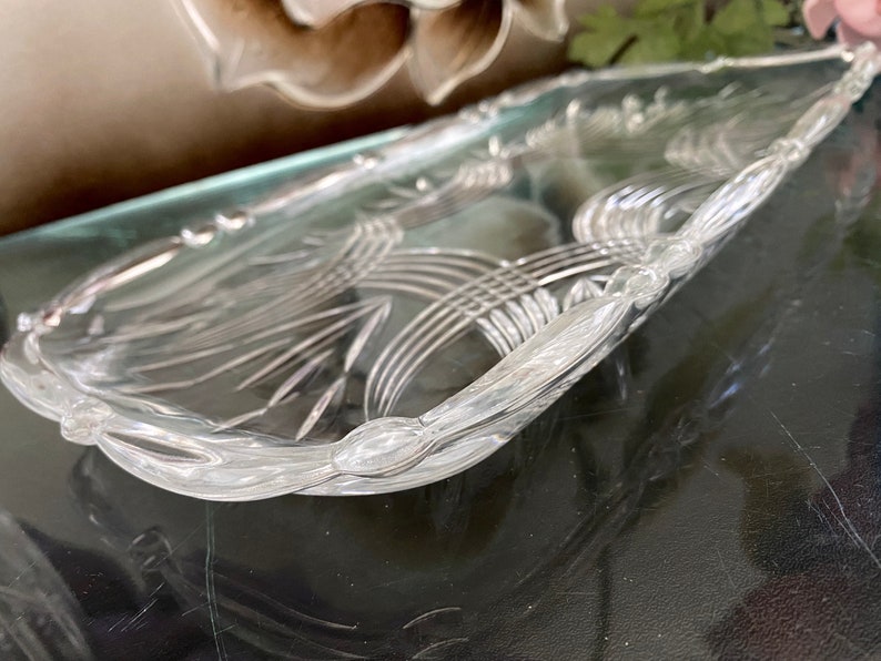 Serving Crystal Platter Glass Tray Rectangular Cheese Dish - Etsy