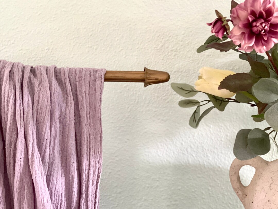 Antique Gold Finial Rod Small Kitchen Window Curtain Holder Bronze ...