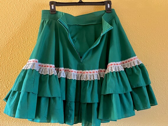Square Dance Skirt Line Dancers Costume Cowgirl Green… - Gem