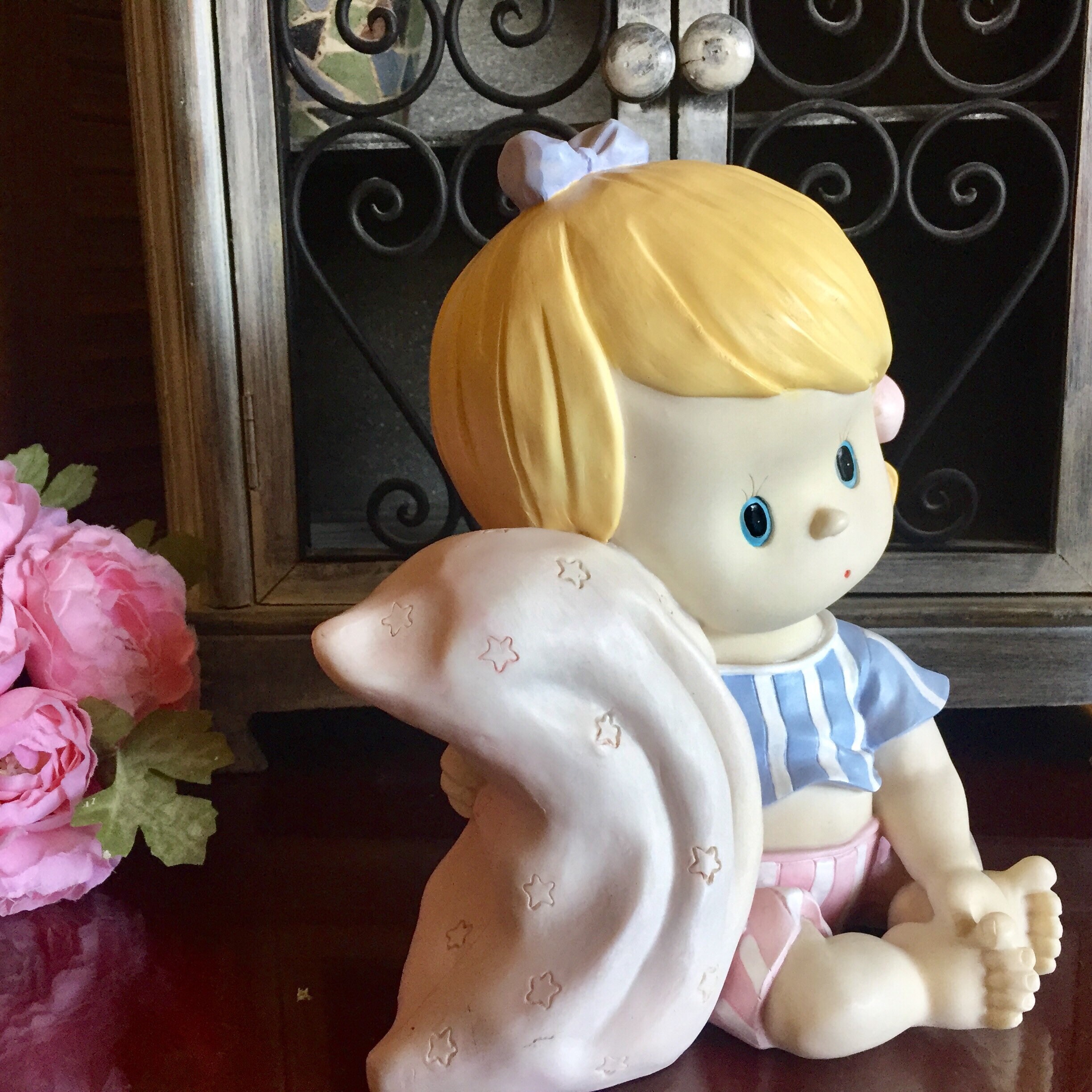 Baby Doll Statue Large Centerpiece Big Eyed Cake Topper Shower | Etsy