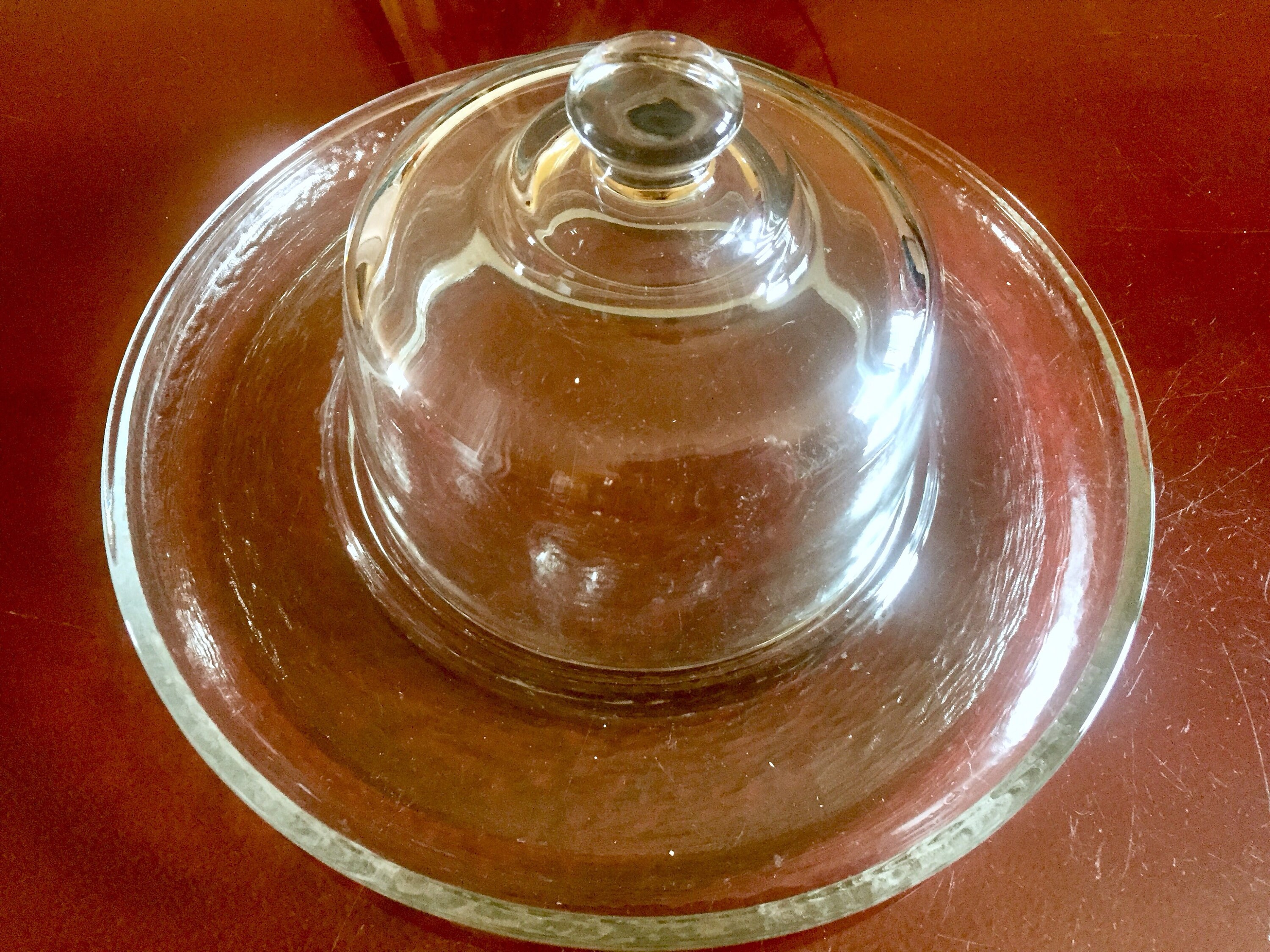 Dome Snack Serving Tray Large Round Clear Glass Appetizer Cheese Dish ...