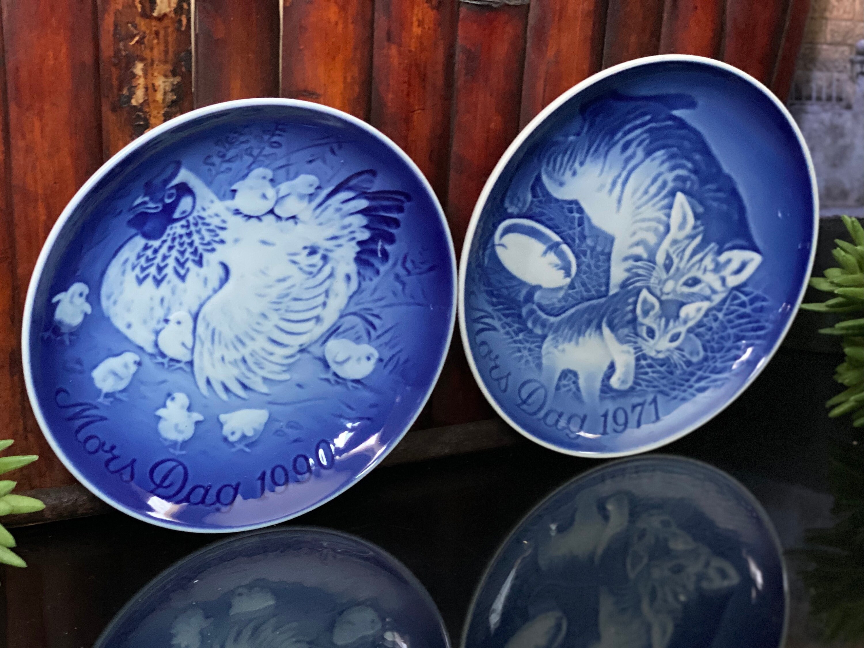 Copenhagen Porcelain Blue Plates Denmark B&G Mothers Day Collectible ...