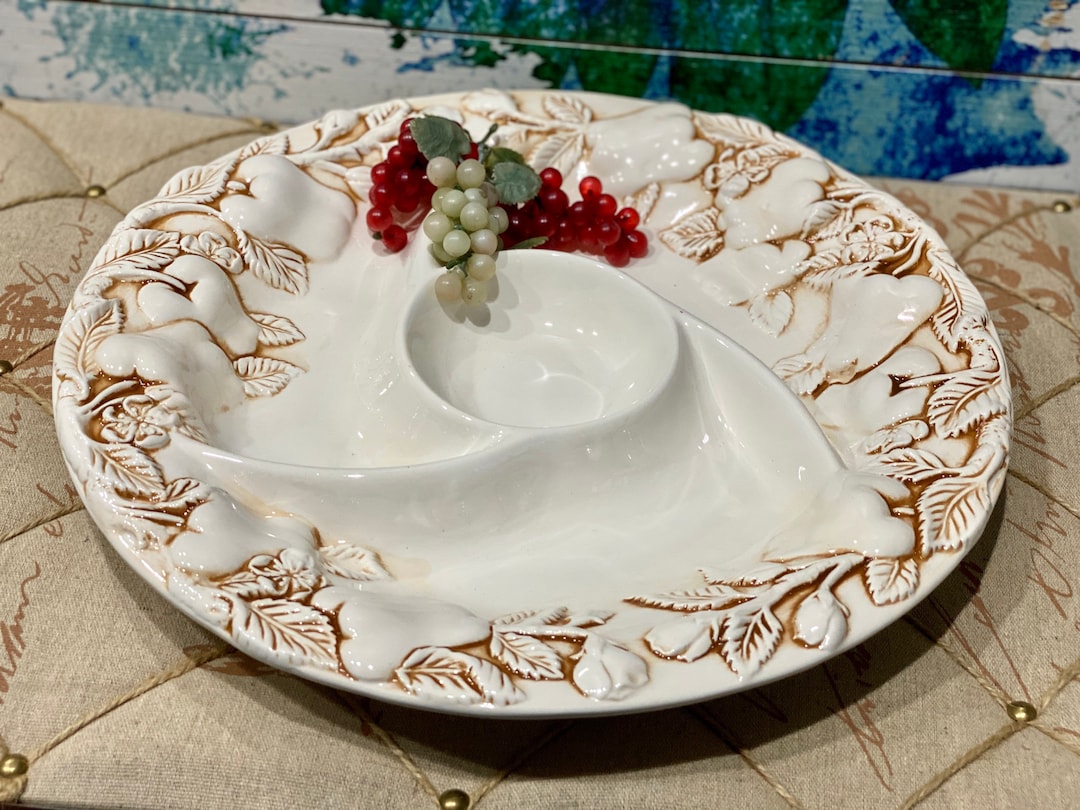 Large Snack Platter Divided Tray Salsa Chip and Dip Bowl Party ...
