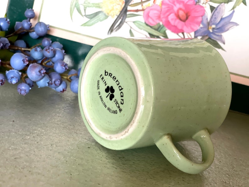 Irish Coffee Mug 70s Erin Stone Speckled Green Cup Ceramic Vintage ...