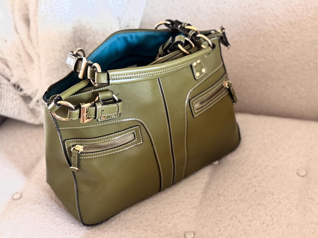 Olive Green Purse Mondani Leatherette Bag Retro Tote Bag Fashion Girl ...