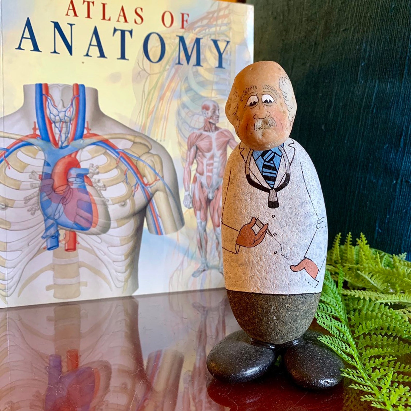 Doctor Figurine Pebble Art Stone Statue Physician Office Desk - Etsy