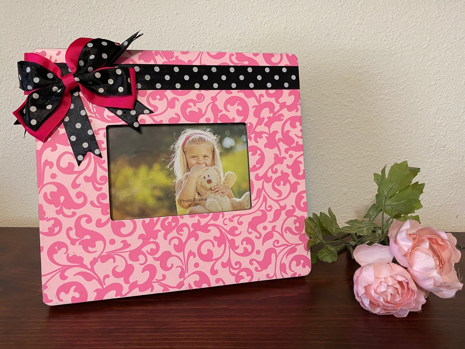 Pink Picture Frames Kids Girls Baby Shower Tabletop Photo Wall - Etsy