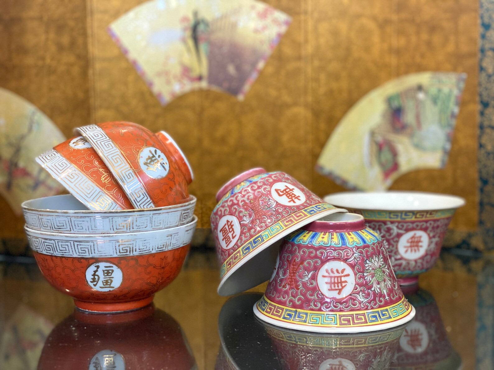 Asian Rice Bowl Chinese Porcelain Longevity Pottery Ceramic | Etsy