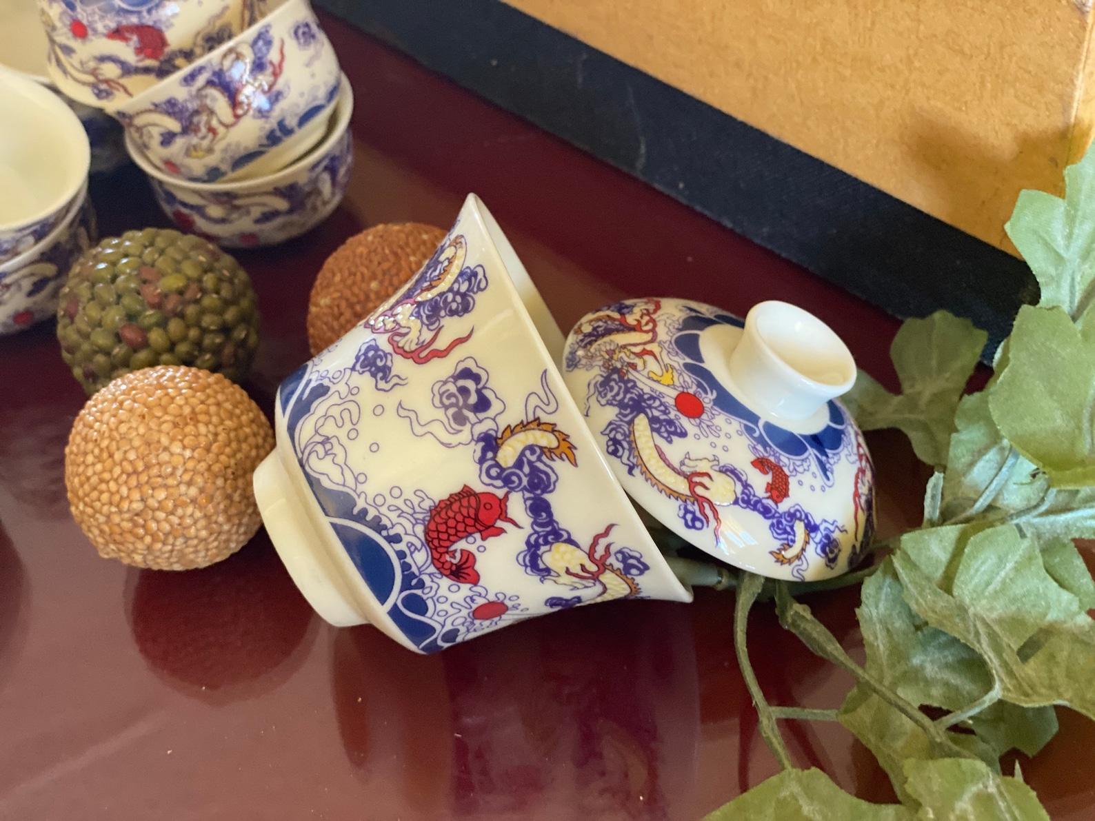 Jing Cha Chinois Wedding Tea Set Dragon Art Gift Box Asian Tea - Etsy ...