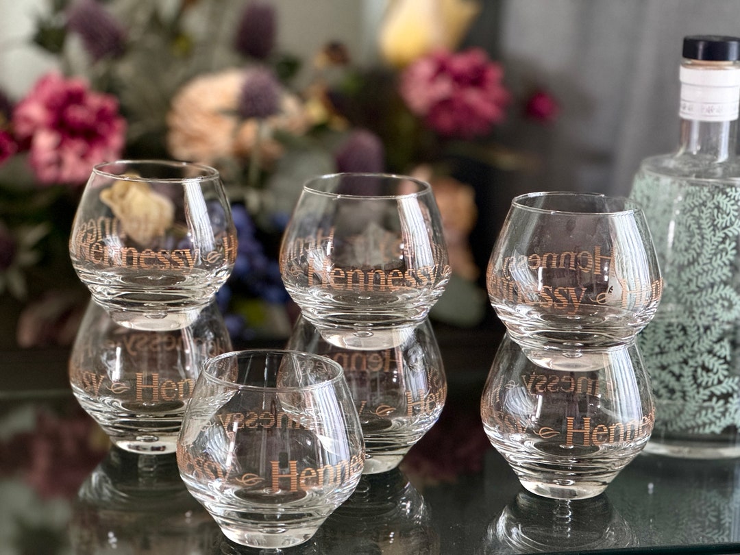 Hennessy Cognac Glasses Brandy Serving Alcohol Tumblers Drinking Glasses Bar Decor Short Rounded ...