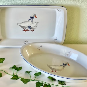 Mother Goose Ceramic Oven Baking Hot Dish Oval Rectangle Serving Dinner ...