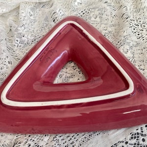 Geometric Ceramic Tray Black Red Serving Snack Dish Triangle Platter ...