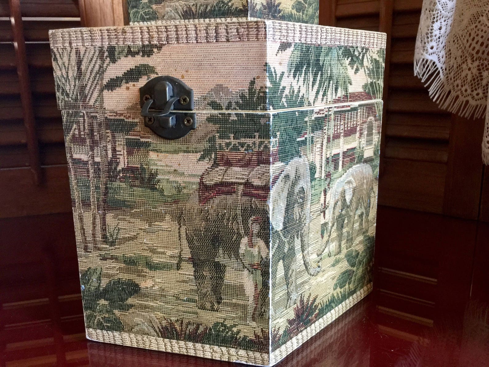 Safari Elephant Storage Box Set Two Hexagon African Indian Ethnic ...