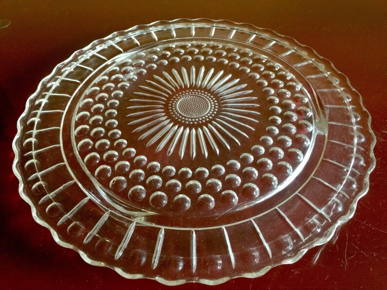 Round Clear Glass Platter Appetizer Cake Serving Large - Etsy