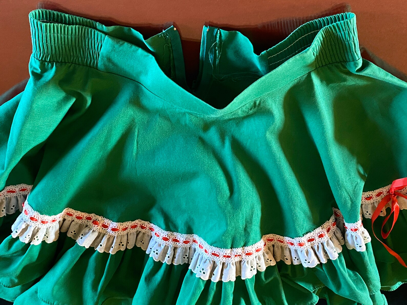 Square Dance Skirt Line Dancers Costume Cowgirl Green Cotton Blend ...