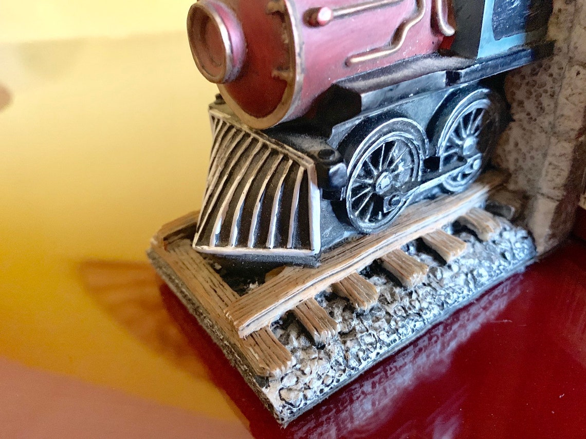 Train Bookend Set Railroad Shelf Decor Art Kids Room Statue | Etsy