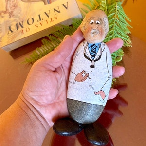 Doctor Figurine Pebble Art Stone Statue Physician Office Desk MD ...