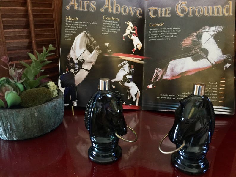 Green Horse Glass Perfume Bottle Avon Oil Vintage Aftershave | Etsy