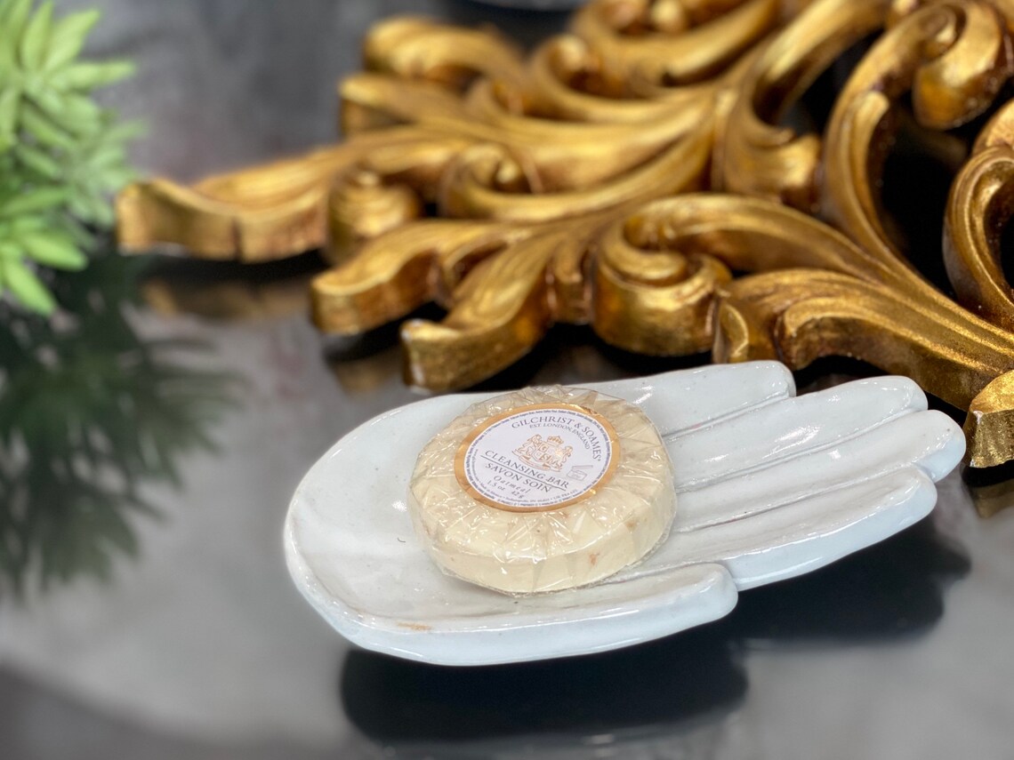 Hand Shaped Soap Dish Ring Trinket Vanity Decor Shelf Handmade | Etsy