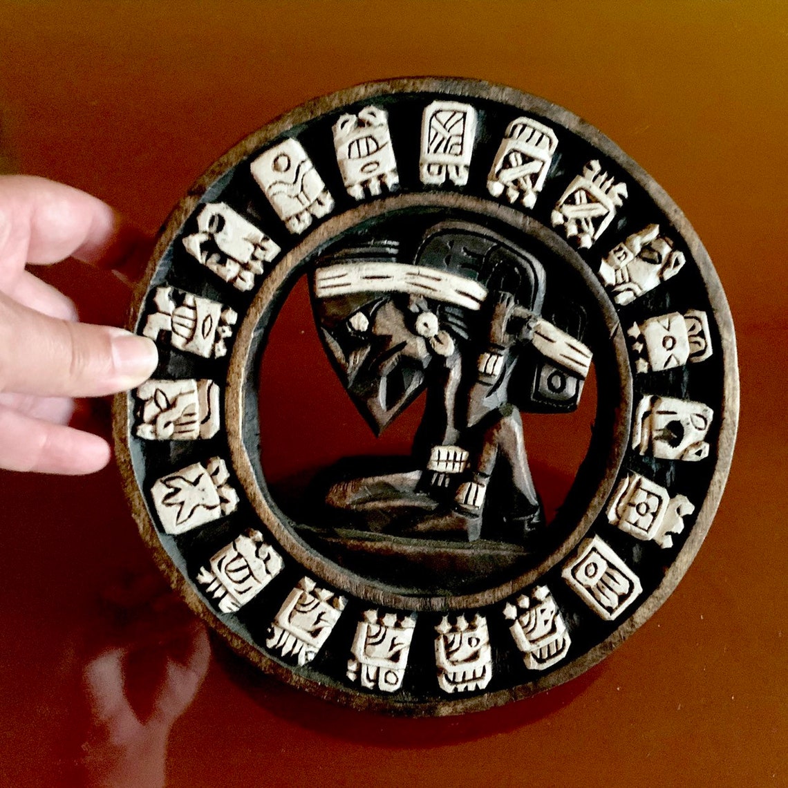 Mayan Solar Calendar Haab Carved Wood Wall Art Aztec Sun - Etsy
