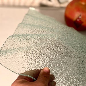 Bubble Textured Art Glass Tray Wavy Large Platter Coastal Serving Dish ...