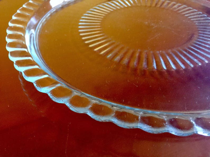 Round Clear Glass Platter Large Appetizer Cake Serving Fruit ...