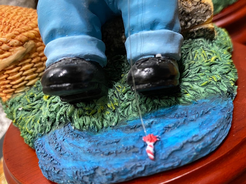 Fishing Teddy Bear Figurines Shelf Decor Animal Statue Boy - Etsy