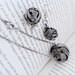 Silver Metal Wire Ball Sphere Necklace Earrings Handmade Set Geometric ...