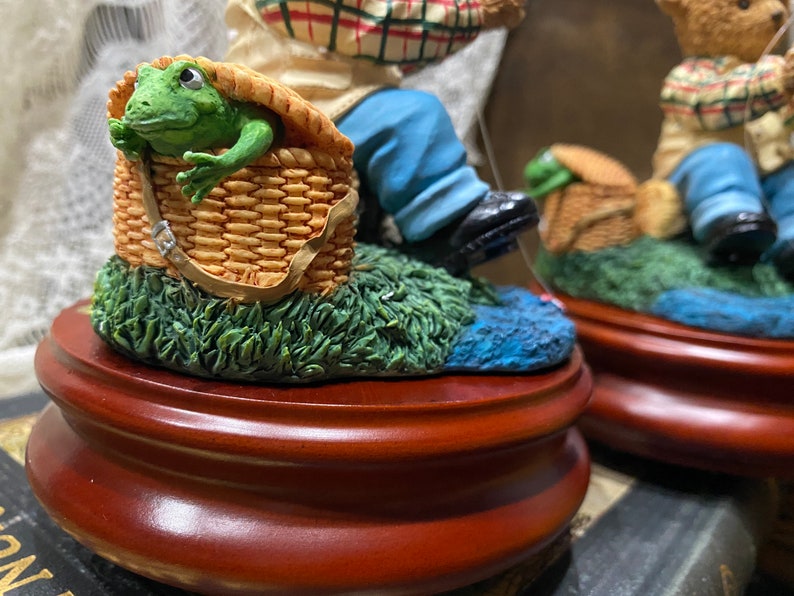 Fishing Teddy Bear Figurines Shelf Decor Animal Statue Boy - Etsy