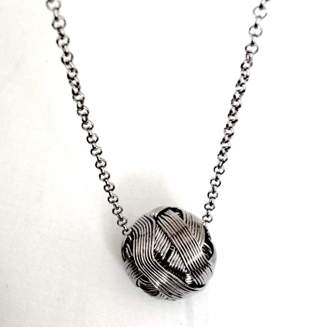 Silver Metal Wire Ball Sphere Necklace Earrings Handmade Set Geometric ...