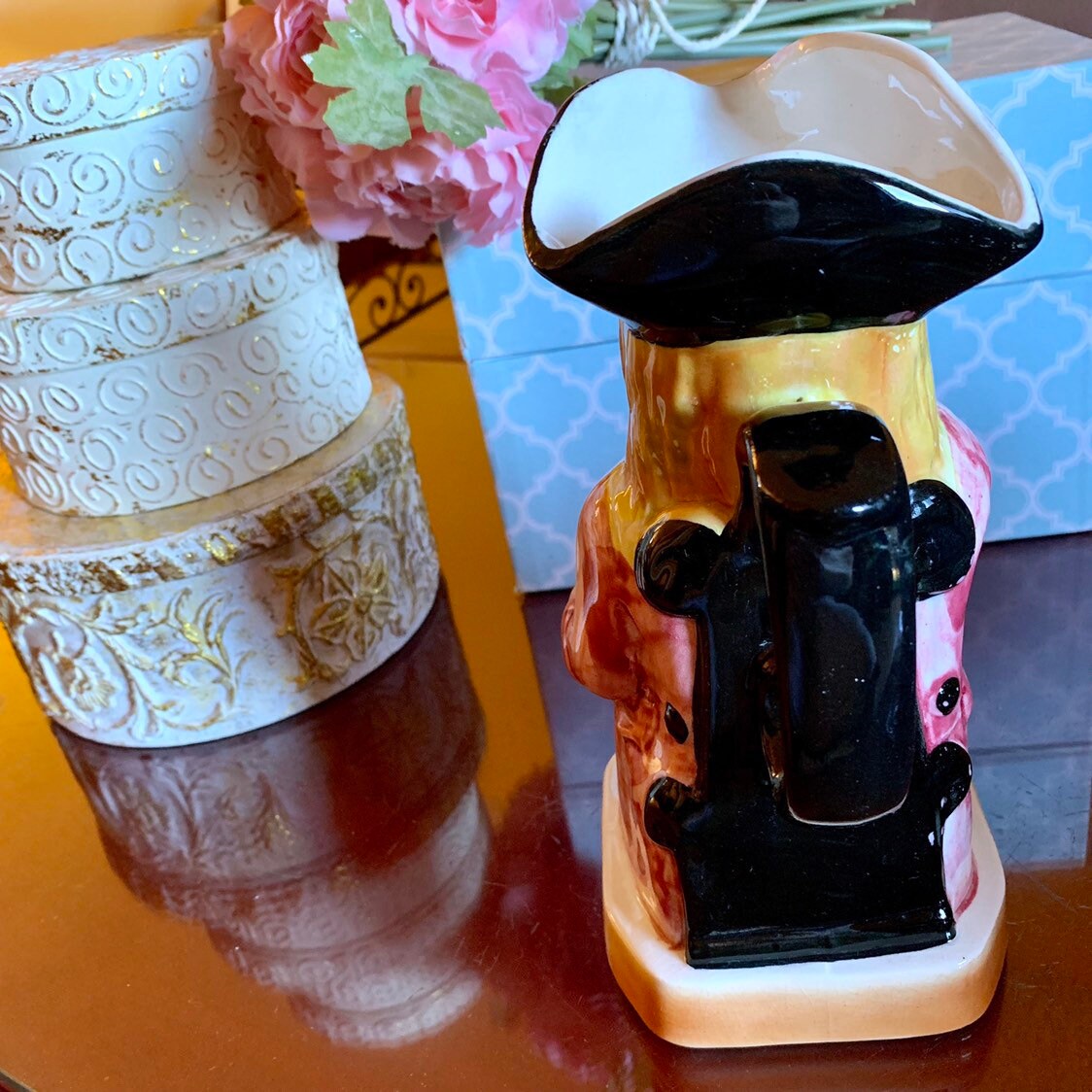 Pitcher Colonial Toby Jug Porcelain Vase Figurine 1950s | Etsy