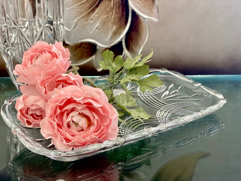 Serving Crystal Platter Glass Tray Rectangular Cheese Dish - Etsy