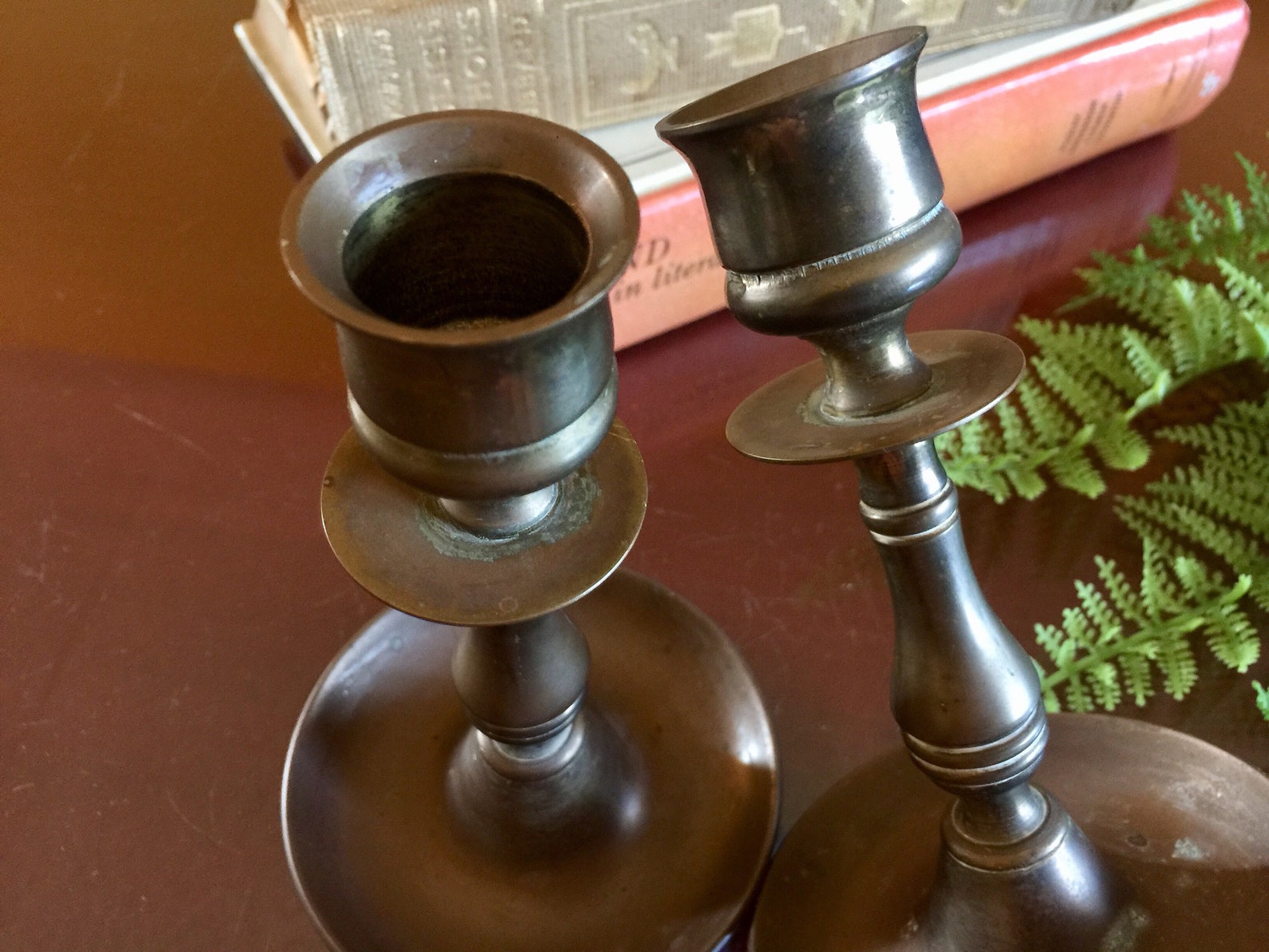 Solid Brass England Taper Candle Holder Set Victorian Gothic - Etsy