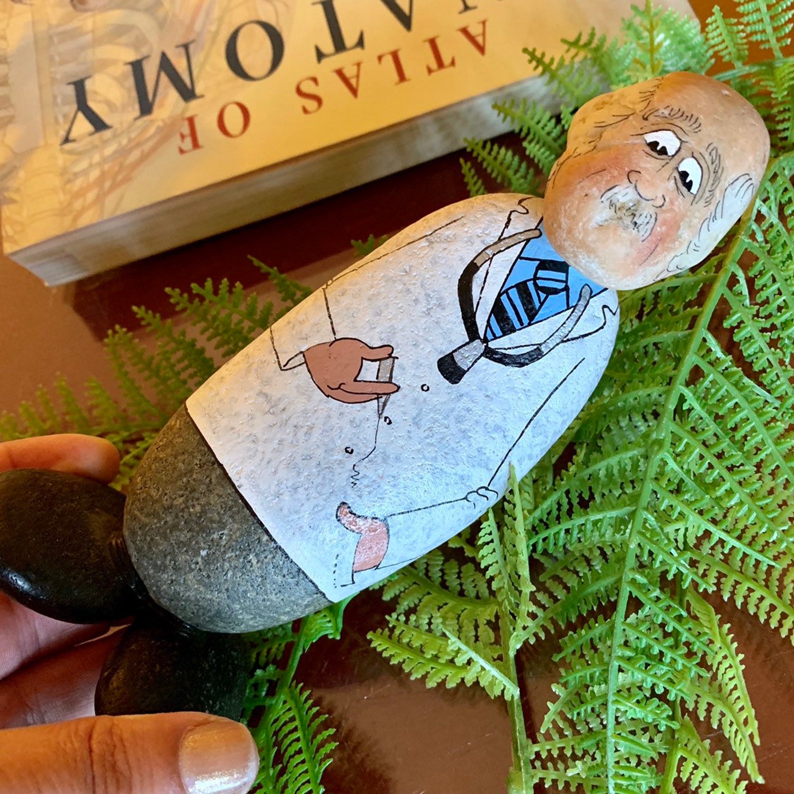 Doctor Figurine Pebble Art Stone Statue Physician Office Desk - Etsy