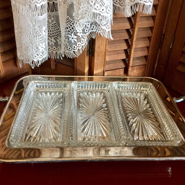 Glass Relish Tray - Etsy