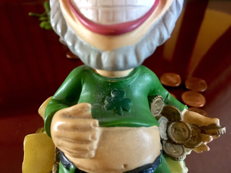 Lucky Irish Bobblehead Leprechaun Money Box Piggy Bank Saint Patricks ...