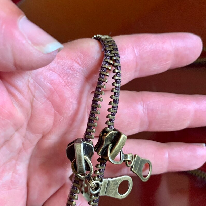 Steampunk Zipper Anklet Bracelet Hippie Punk Chain Double Layer Zip ...