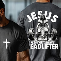 Christian Workout Tee Jesus's Gym Bodybuilder Motivation T-shirt, Faith ...