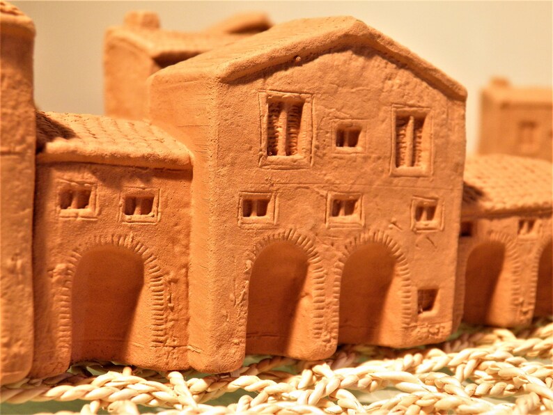 Group of 10 Terracotta Houses That Form a Small Village. They Can Also ...