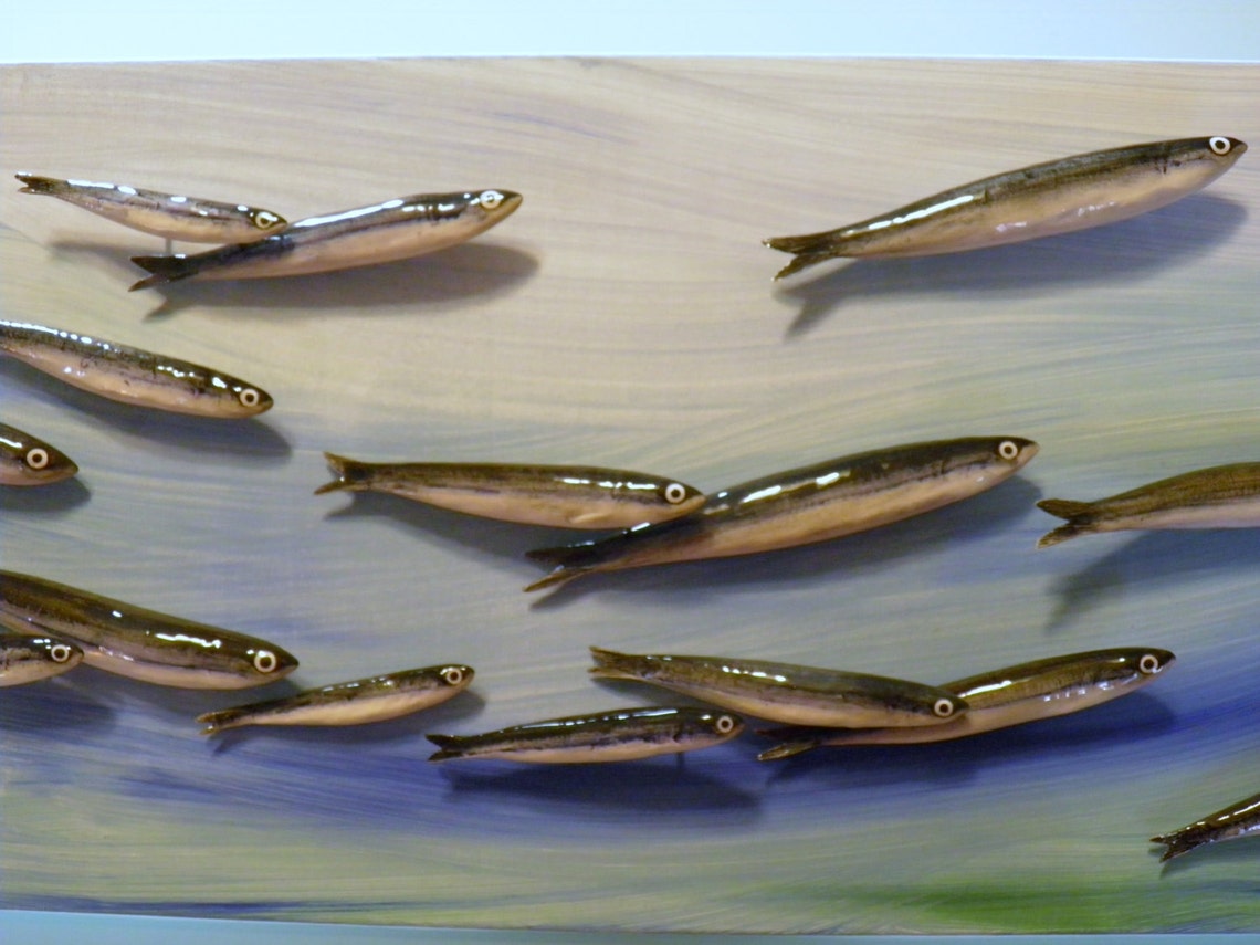 Ceramic Anchovies, Artistic Ceramics, Ceramic Fish Composition Panel ...