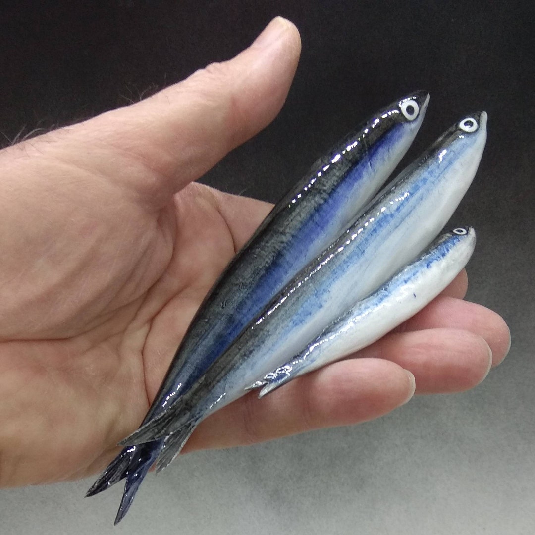 3 Hand-shaped and Hand-decorated Ceramic Anchovies. They Can Be Applied ...