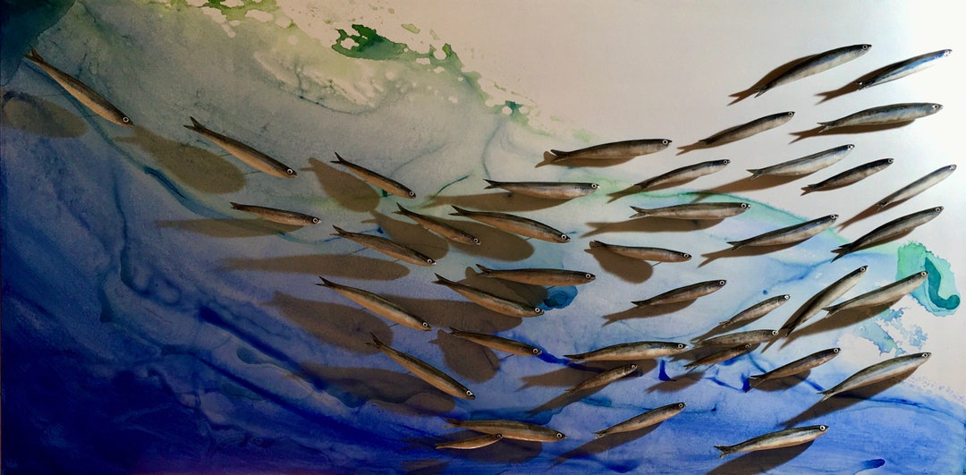 Ceramic Anchovies, Artistic Ceramics, Panel With Composition Formed by ...