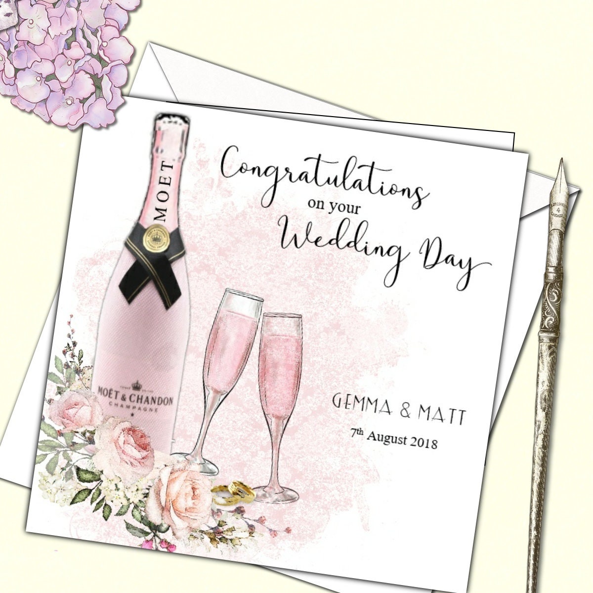 Personalised Wedding Day Engagement Anniversary | Etsy