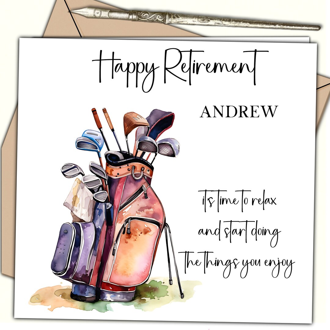 Golf Retirement Card for Him Father Son Brother Uncle Boss Colleague ...