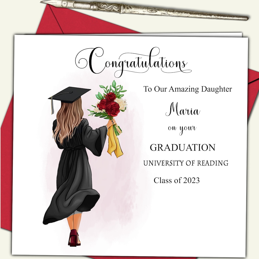 Personalised Graduation Card Female Daughter Great Granddaughter ...