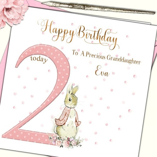 Flopsy Rabbit First Birthday Card Personalised Peter Rabbit | Etsy